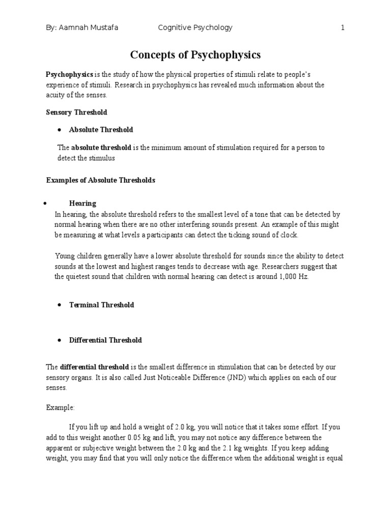 Concepts of Psychophysics | PDF | Psychophysics | Stimulus (Physiology)