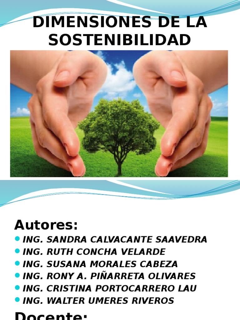 Dimensiones de La Sostenibilidad Presentacion 2 | PDF | Sustentabilidad | Desarrollo sostenible