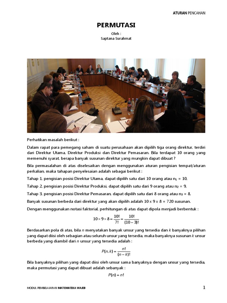 Permutasi dan Aturan Pencahan | PDF