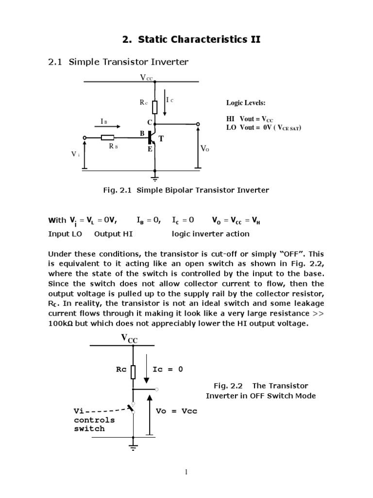 Static Characteristics | PDF | Bipolar Junction Transistor | Components