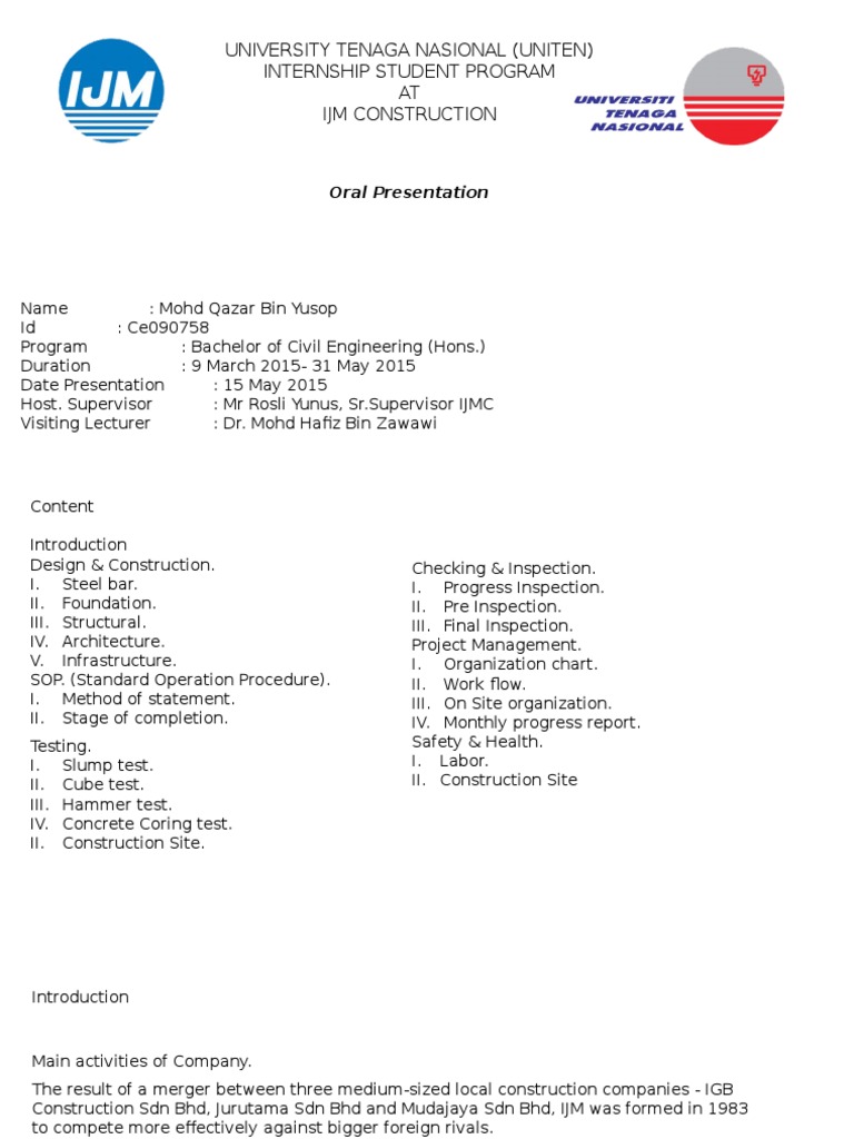 Internship Student Program | PDF | Structural Engineering | Industries