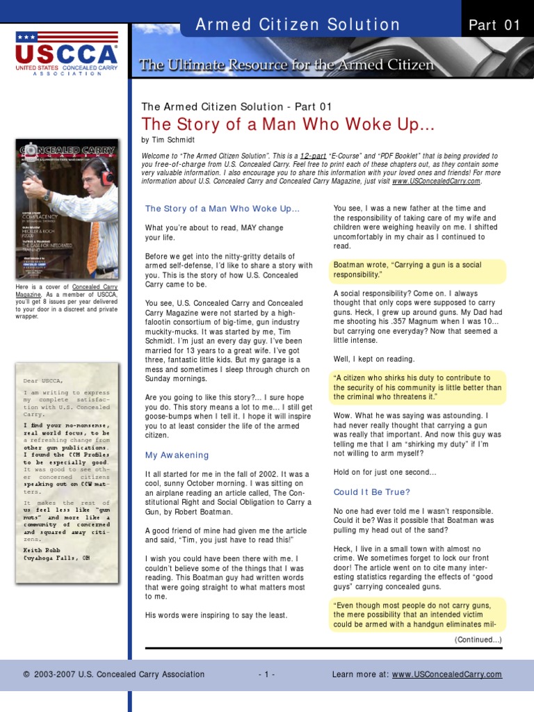 Uscca Armed Citizen Solution | PDF | Concealed Carry In The United ...