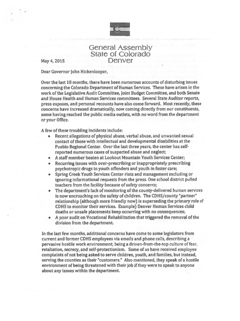 Dept. of Human Services Letter | PDF