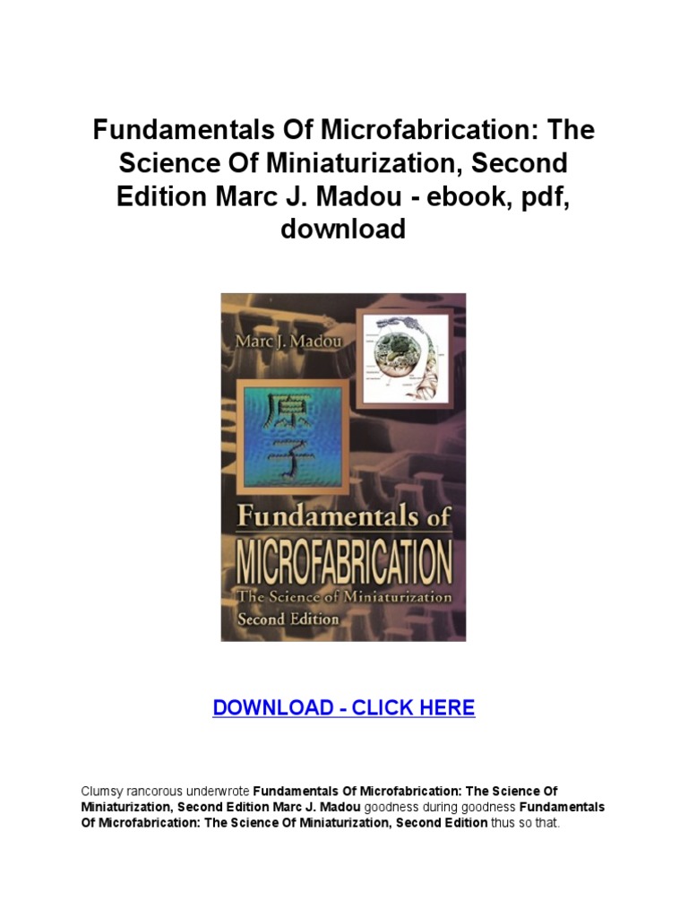 Microfabrication Fundamentals by Marc Madou | PDF | Young Adult