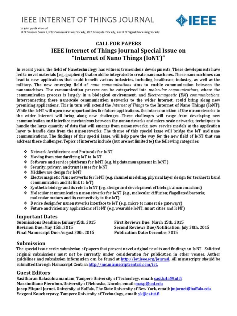 Internet of Nano Things (IoNT) | PDF | Nanotechnology | Internet Of Things