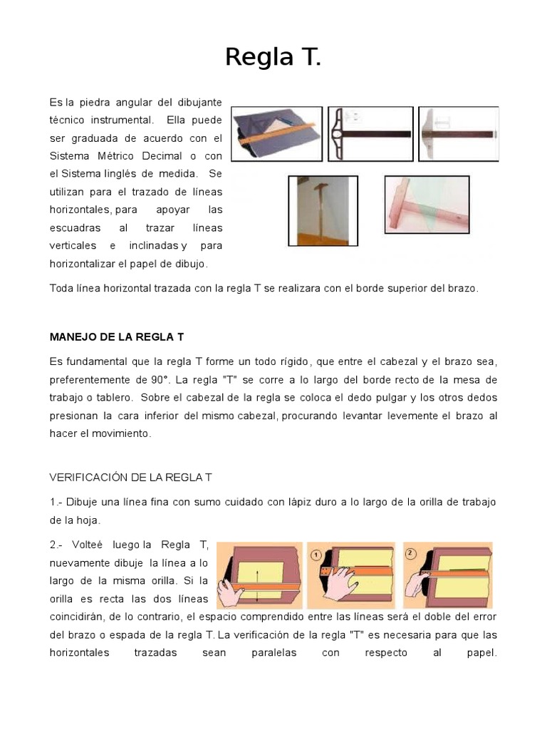 Uso y Manejo de la Regla T en Dibujo Técnico | PDF | Perpendicular ...