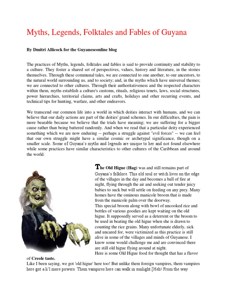 Guyanese Myths: The Old Higue Legend | PDF | Mythology | Wedding