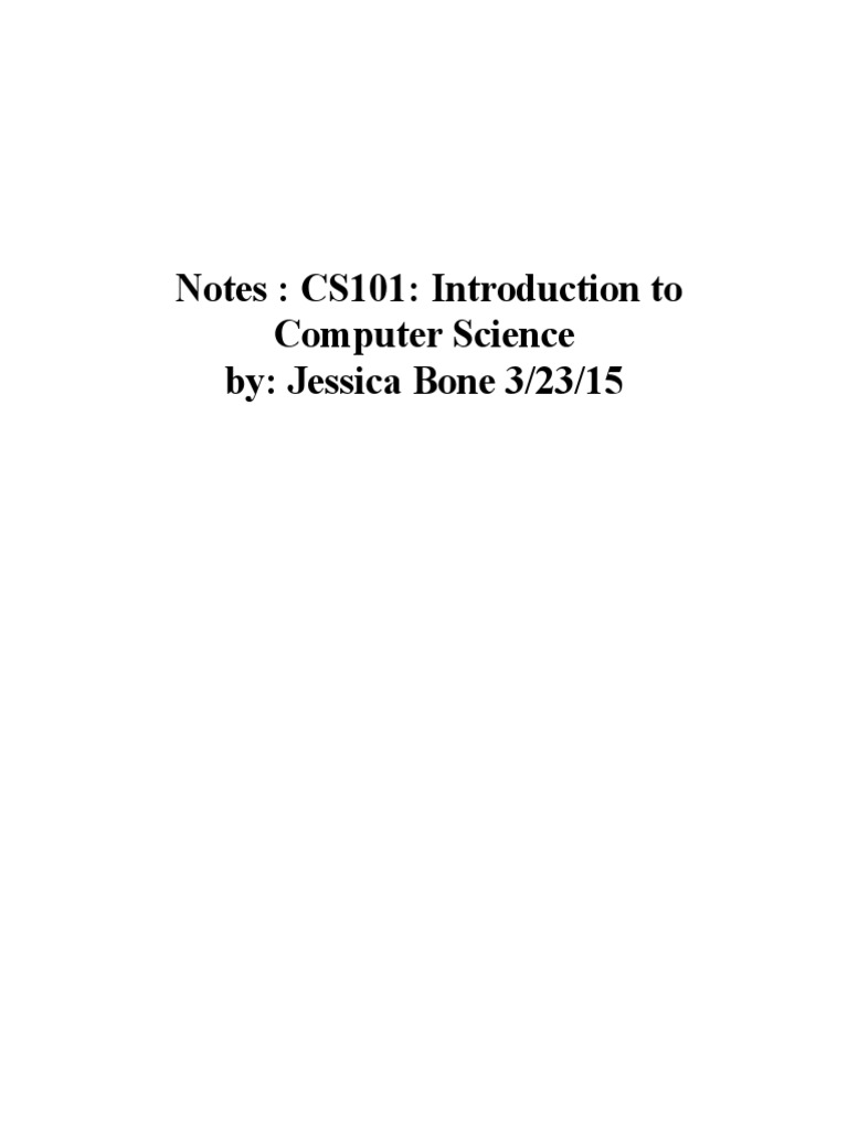 Cs101 Introduction To Computer Science 1 Pdf Computer Data Storage Computer Program 