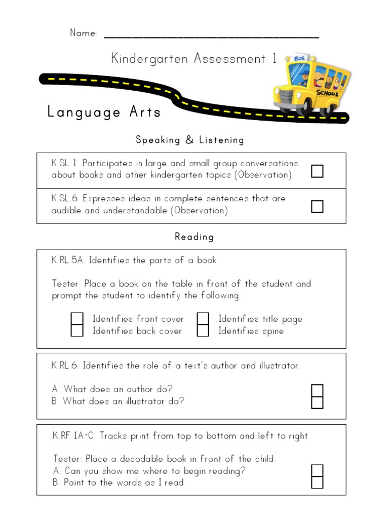 Kindergarten Assessment Overview | PDF | Shape | Languages
