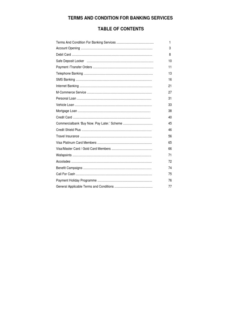 CBQ Termsandconditions en 3102011 | PDF | Debit Card | Debits And Credits