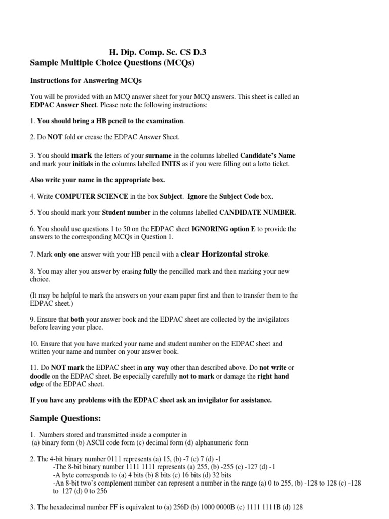 Diploma Mcqs Computer Nse | PDF | Random Access Memory | Computer Data Storage