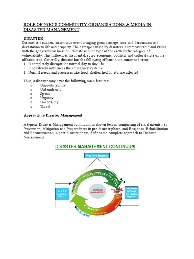 Disaster Management Role of NGO and Media | Emergency Management ...