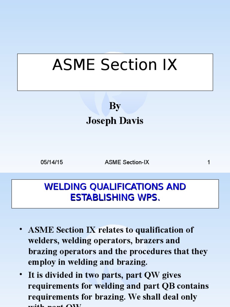 Asme Section Ix | PDF | Welding | Construction