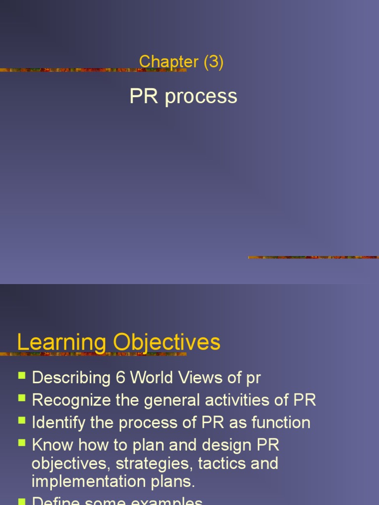 PR Process, Strategy, Tactics Chapter 3 | PDF | Public Relations ...