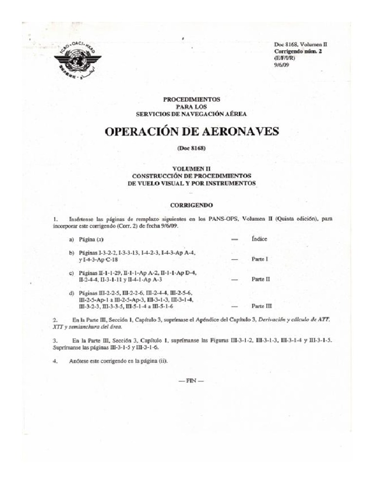 Enmienda Doc 8168 Vol 2 | PDF