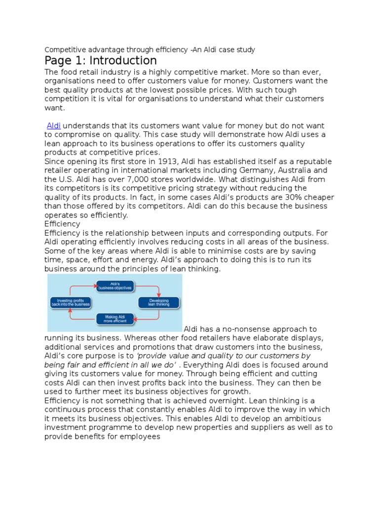 ALDI Competitive Advantage Through Efficiency | PDF | Lean ...