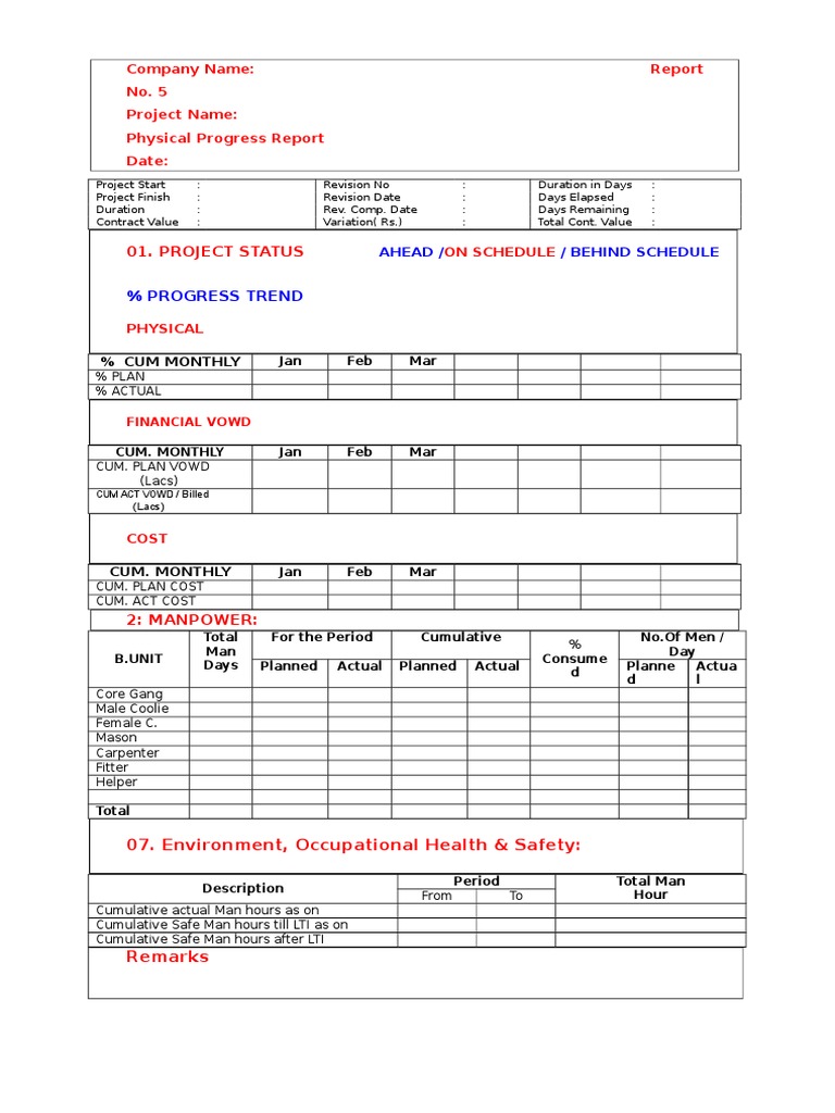Monthly Physical Progress Report | PDF | Business