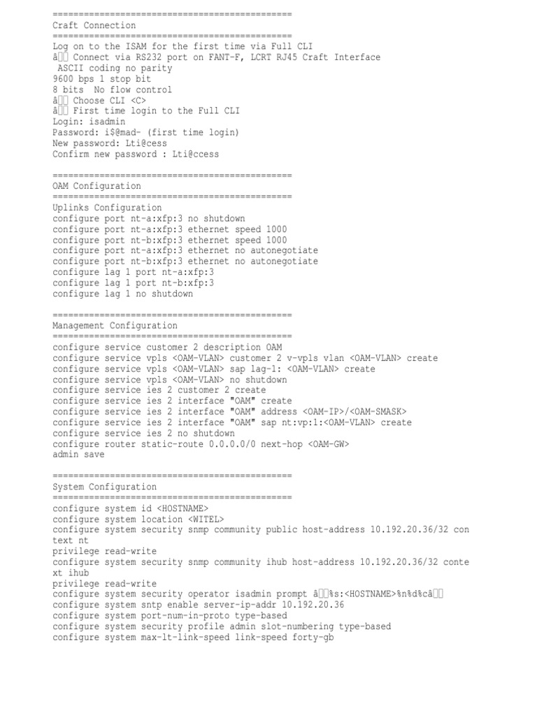 General Basic Configuration | PDF