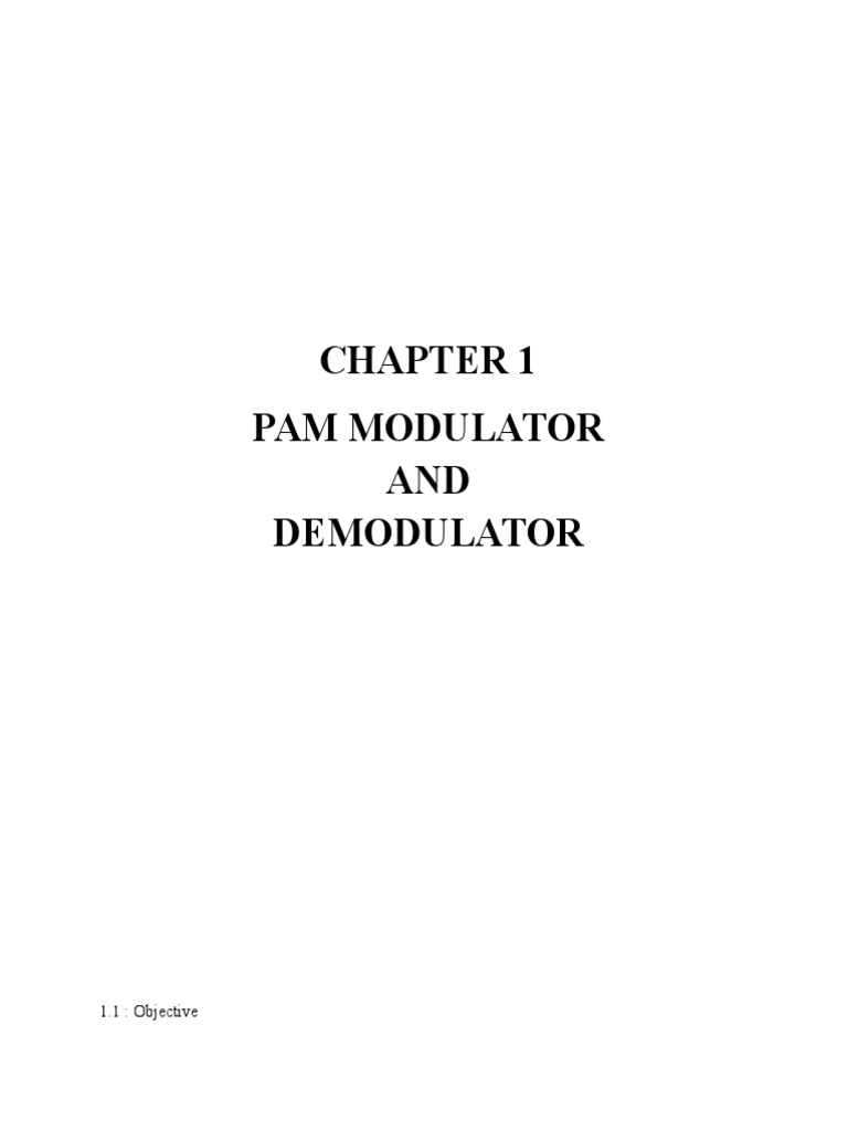 Chapter 1 PAM Modulator Dan Demodulator | PDF | Modulation | Amplitude
