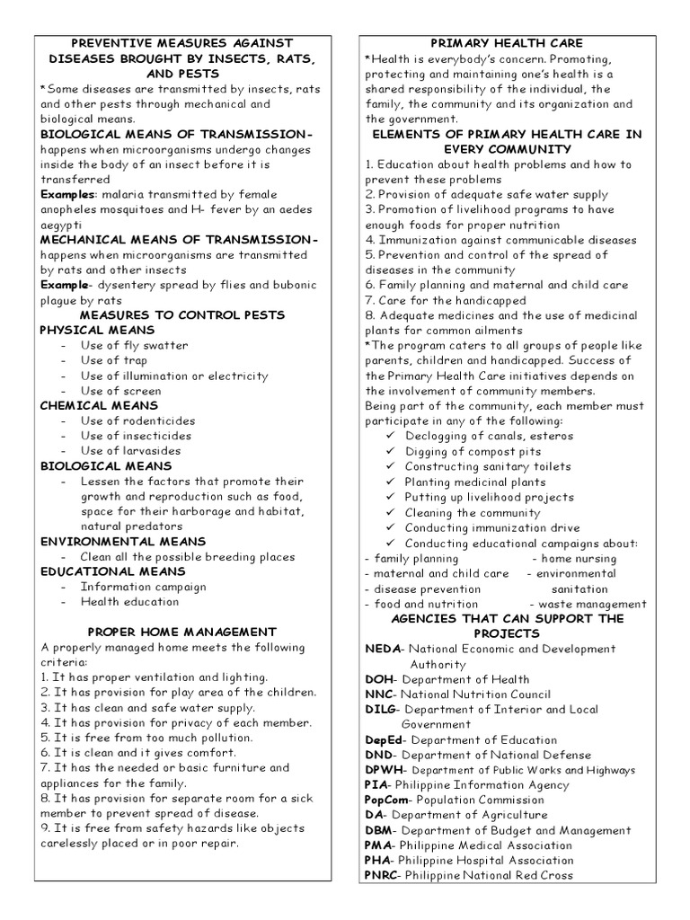 Preventive Measures Against Diseases Brought by Insects | PDF | Insects ...