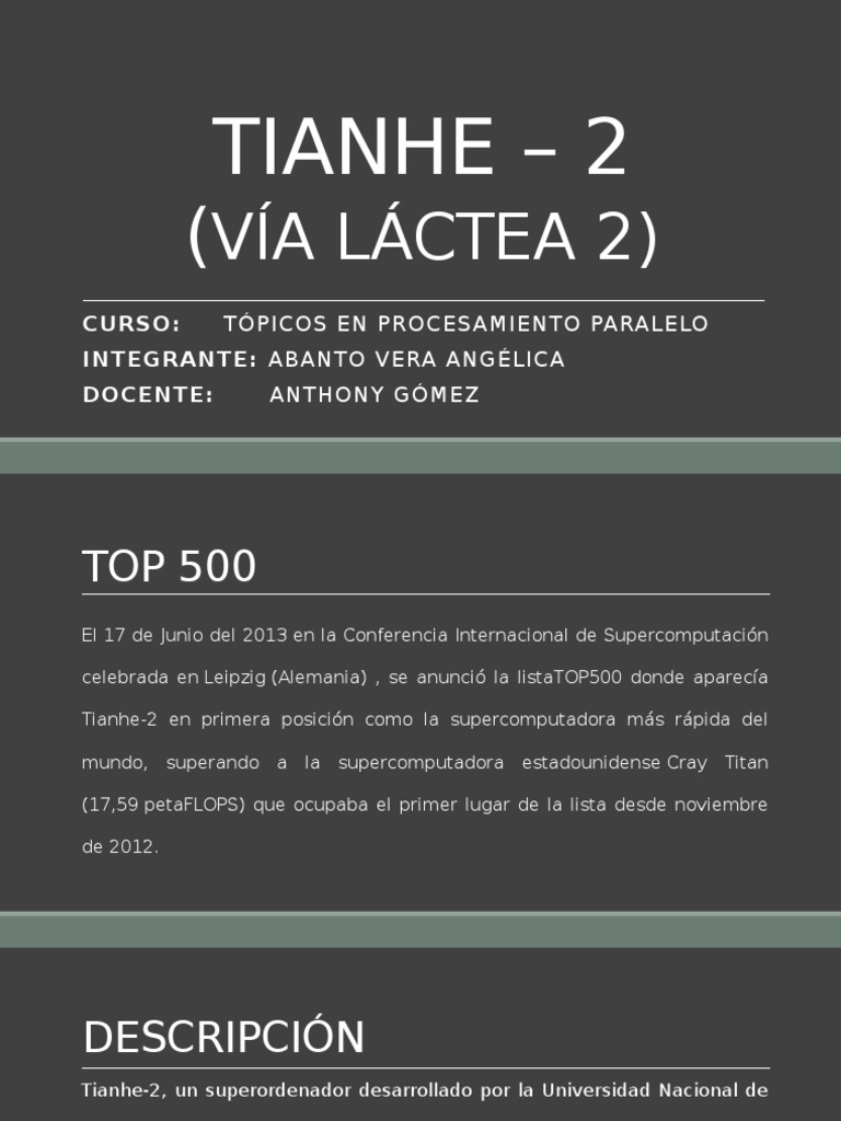 Tianhe 2 | PDF | Tecnología digital | Ingeniería Informática