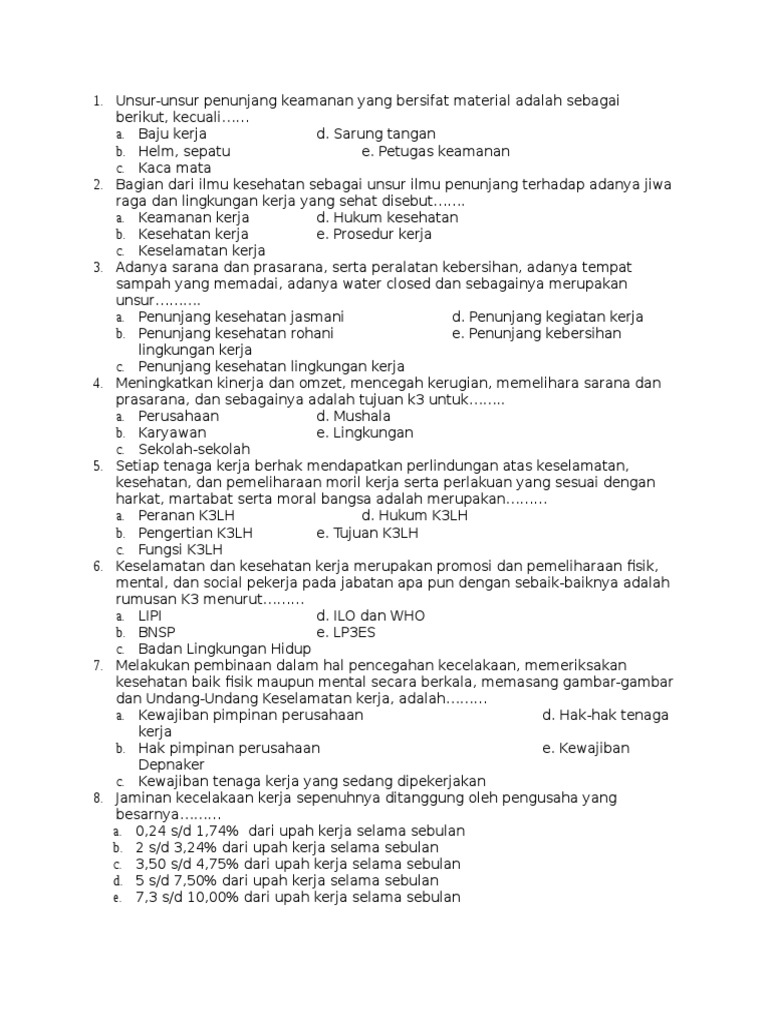 Soal K3LH | PDF