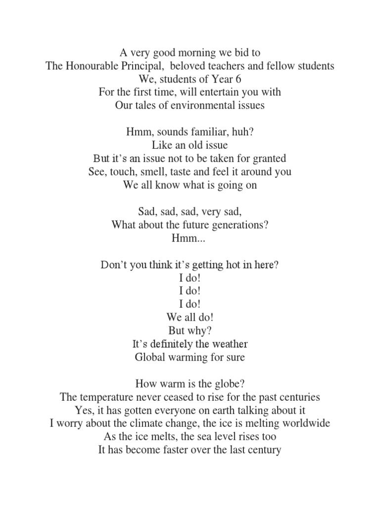 Save The Earth - Choral Script | PDF | Deforestation | Earth Sciences