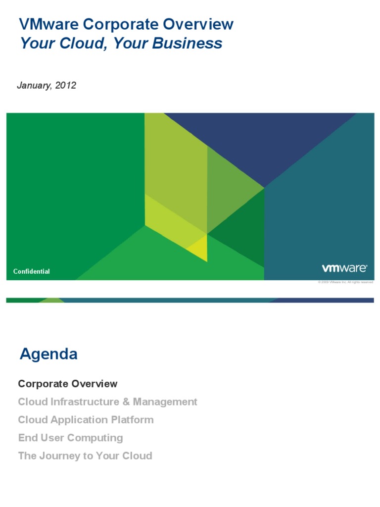 VMware Corporate Overview Presentation | PDF | Cloud Computing | V Mware