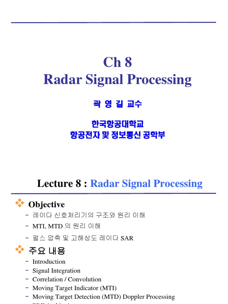 Ch8 Radar Signal Processing | PDF | Telecommunications Engineering ...