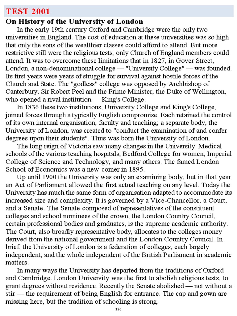 The Founding and Early Development of the University of London: A ...