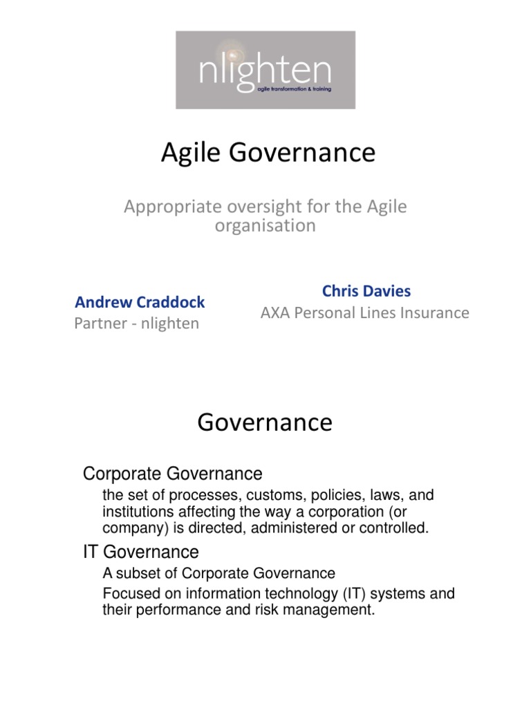 Agile Governance Framework Overview | PDF | Governance | Agile Software ...