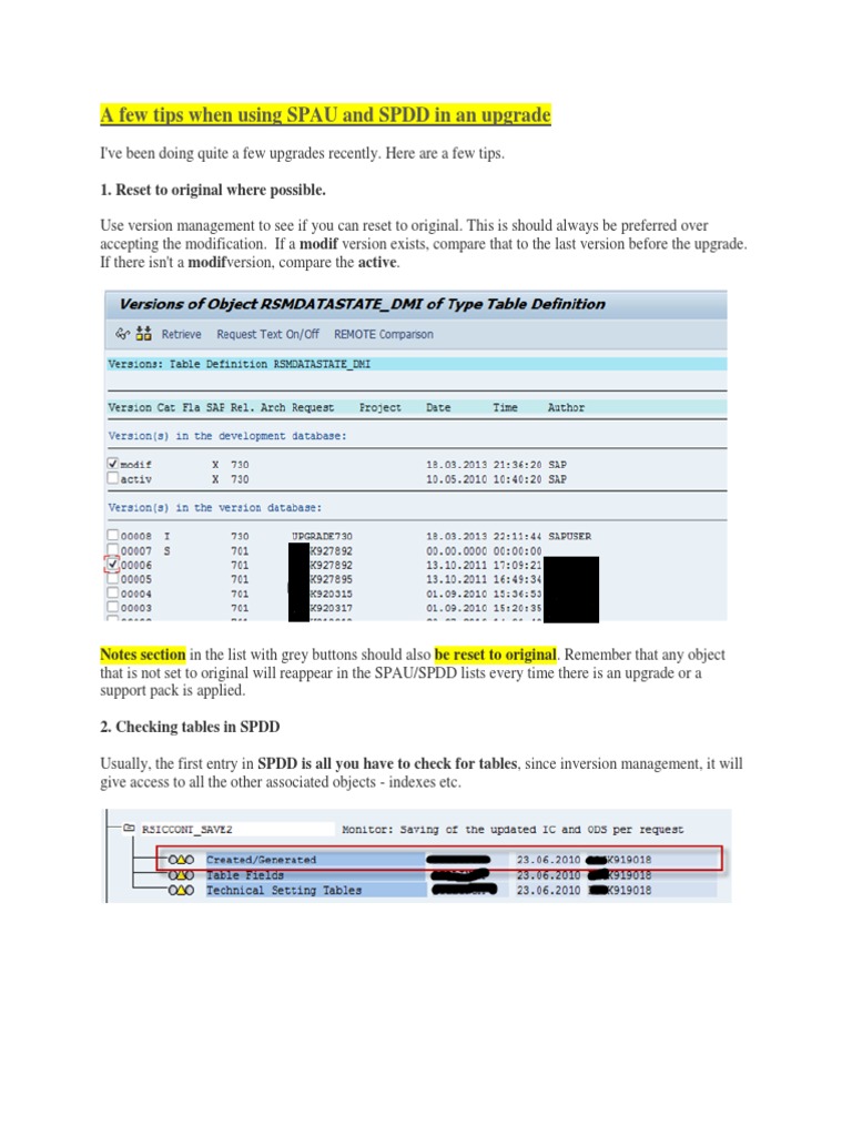 Tips for Using SPAU and SPDD in Upgrades | PDF | Areas Of Computer ...