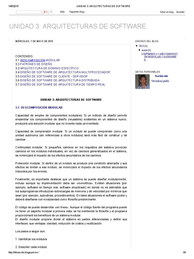 Arquitecturas de software: Descomposición modular, patrones de diseño y ...