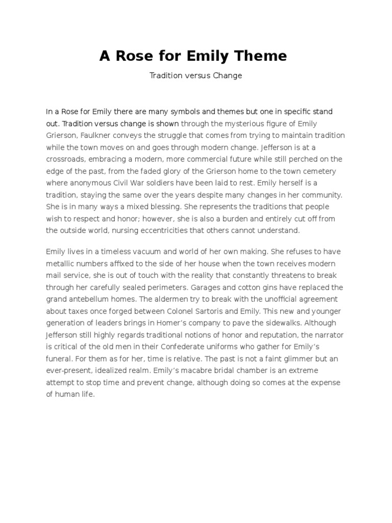 A Rose For Emily Theme | PDF