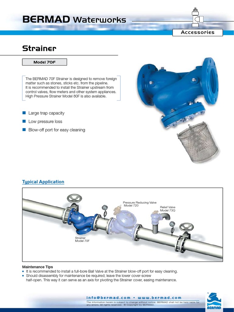 Bermad - Filtro en y 70f | Valve | Building Engineering
