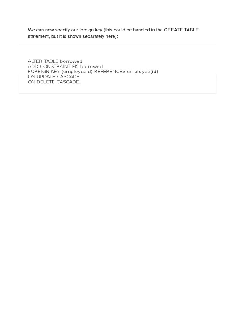 Foreign Key with Update Cascade | PDF