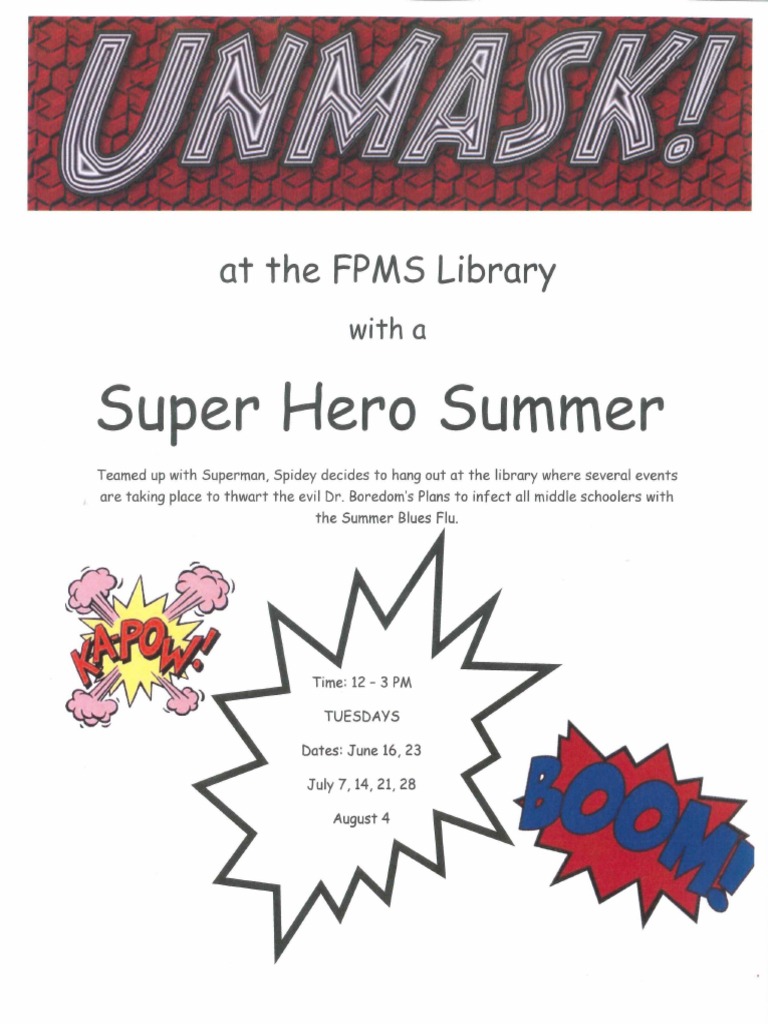 Super Hero Summer at FPMS Library | PDF
