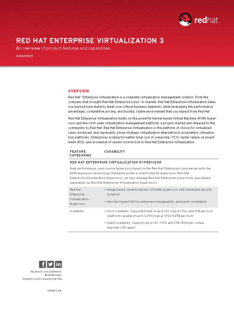 Red Hat Virtual Ization Features | PDF | Virtual Machine | Red Hat