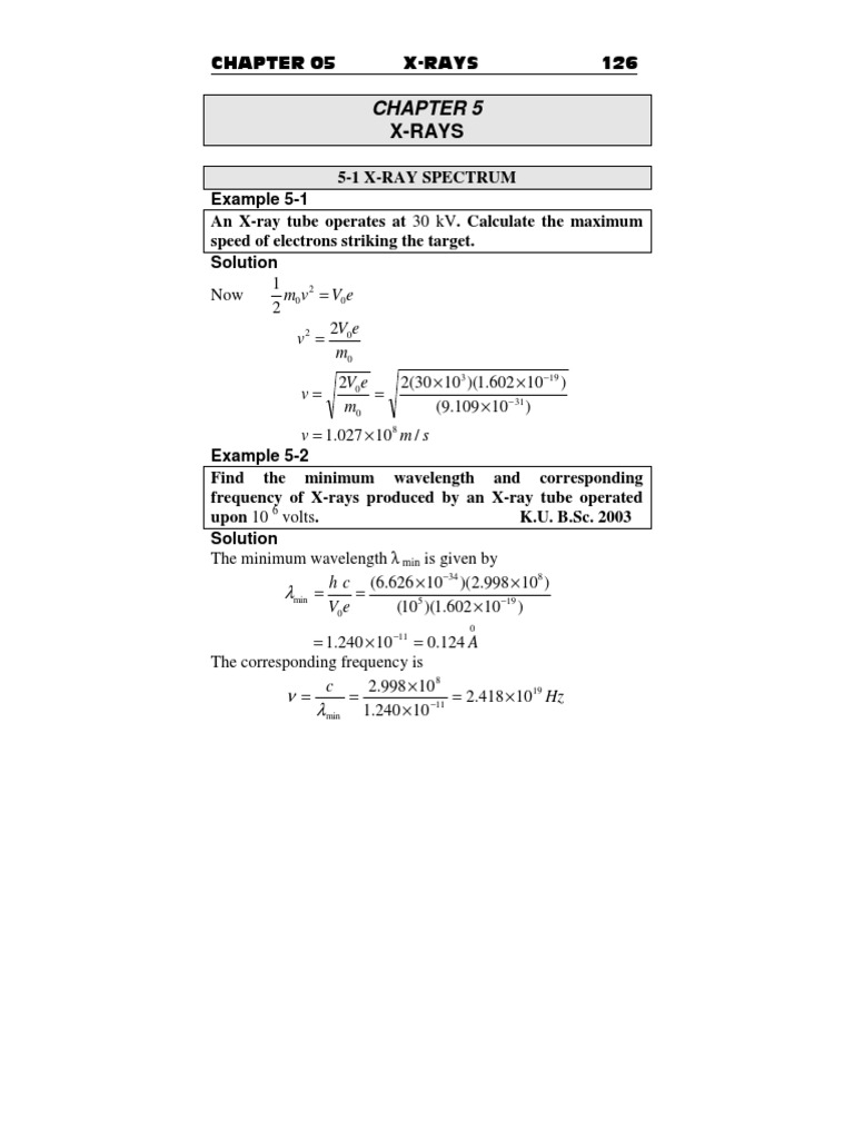 Chapter 5 X-Rays (PP 126-147) | PDF | Electronvolt | X Ray Crystallography