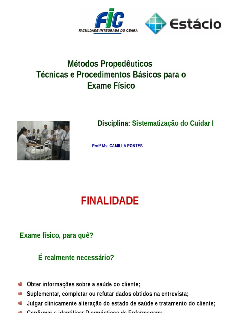 Aula 11 - Metodos Propedêuticos Exame Tisico Do Corpo Humado | PDF ...