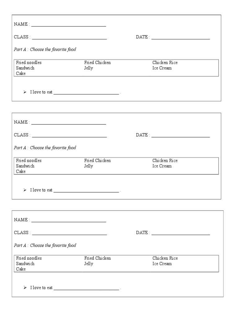 Favorite Food Survey Template | PDF
