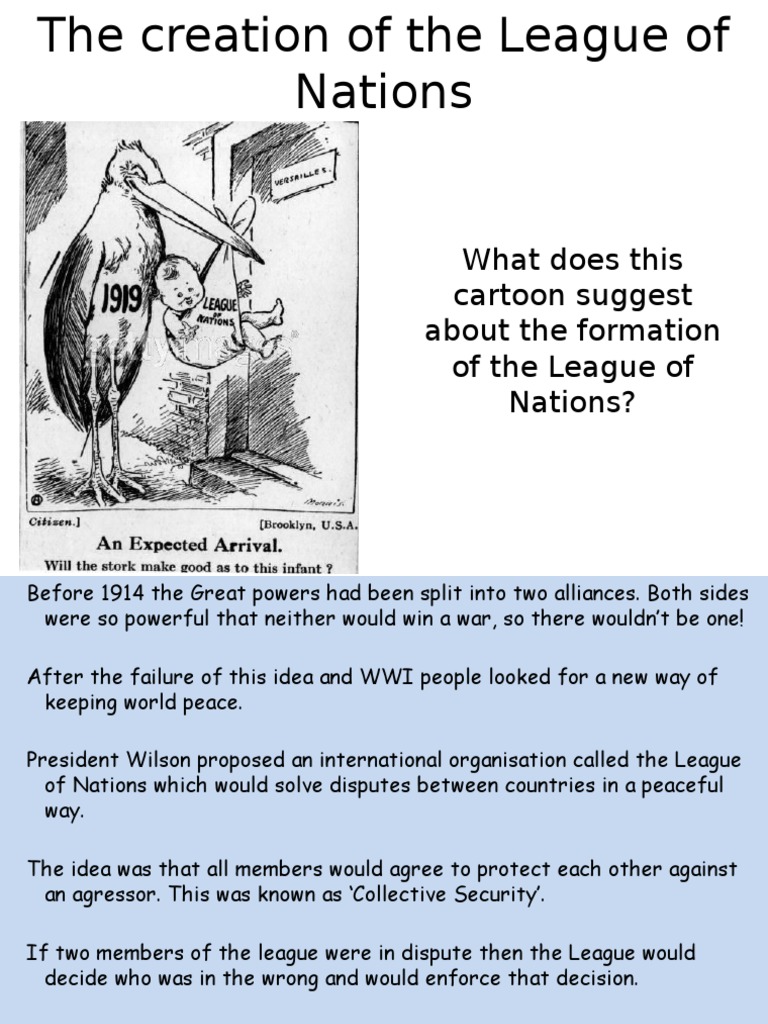Lesson 7, 8 & 9 The Creation of The League of Nations | PDF | League Of ...