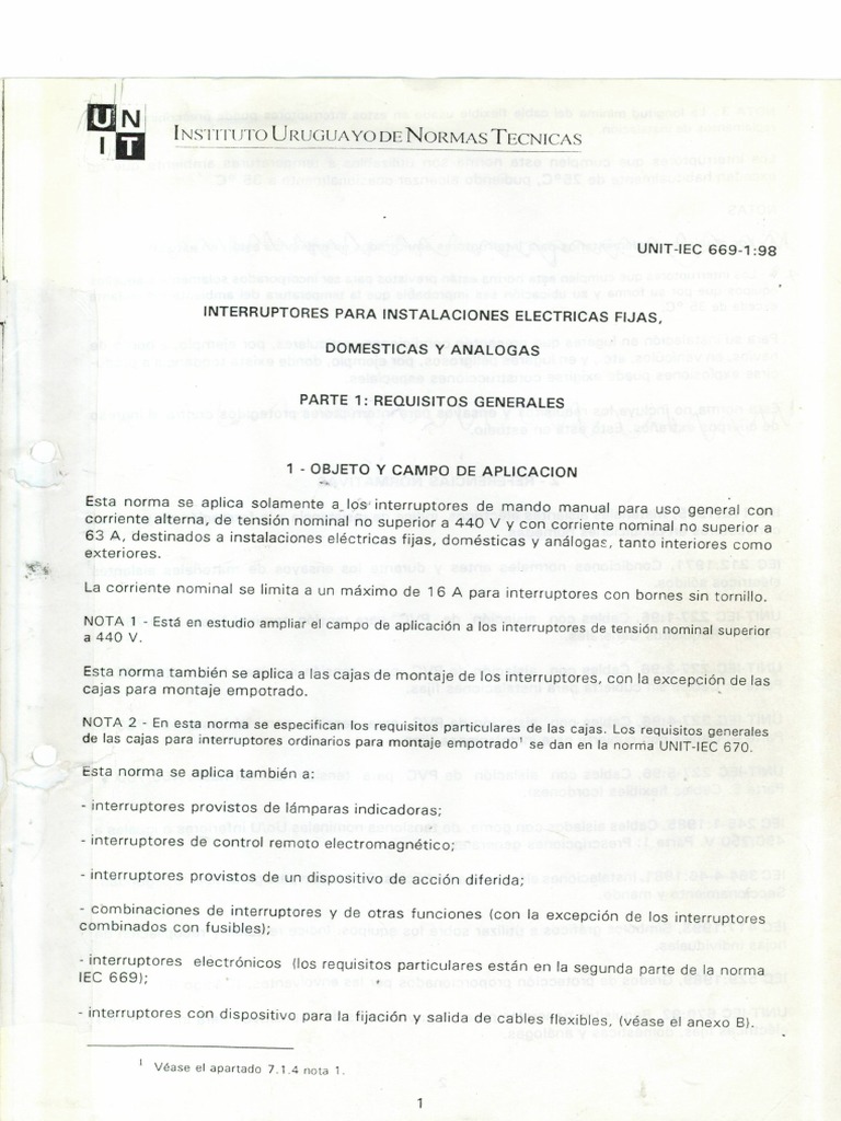 Unit Iec 60669-1-98 | PDF