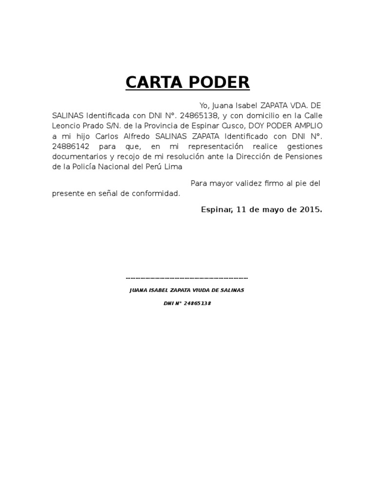Carta Poder | PDF