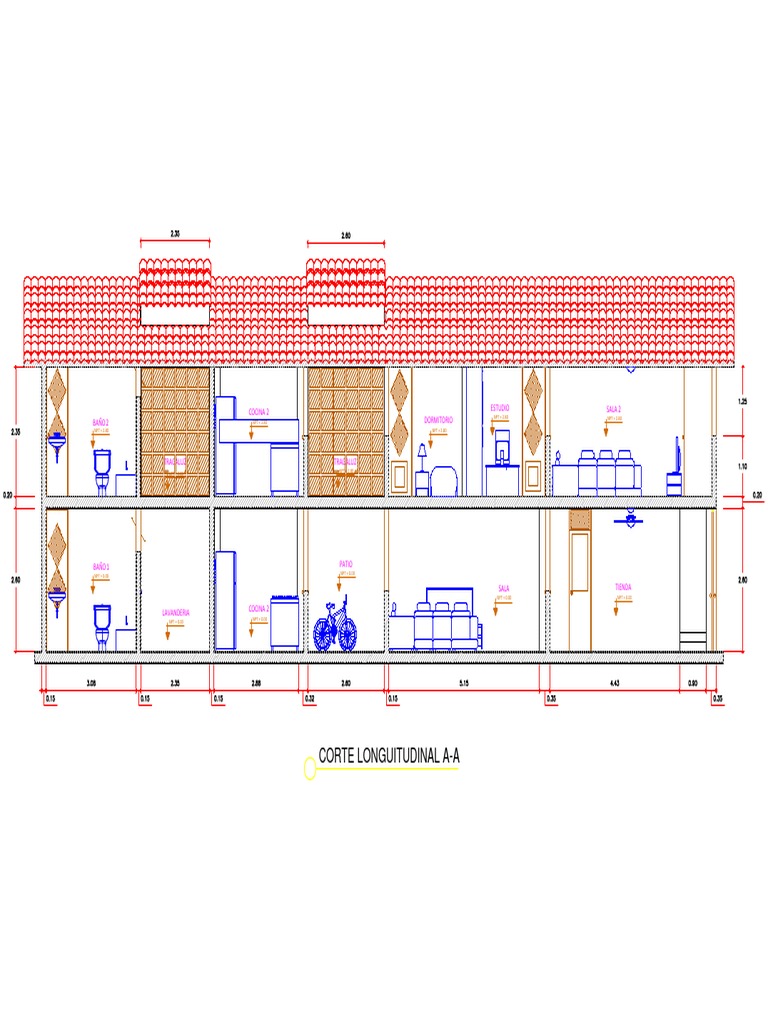 Longitudinal Section A-A Plan | PDF | Home & Garden