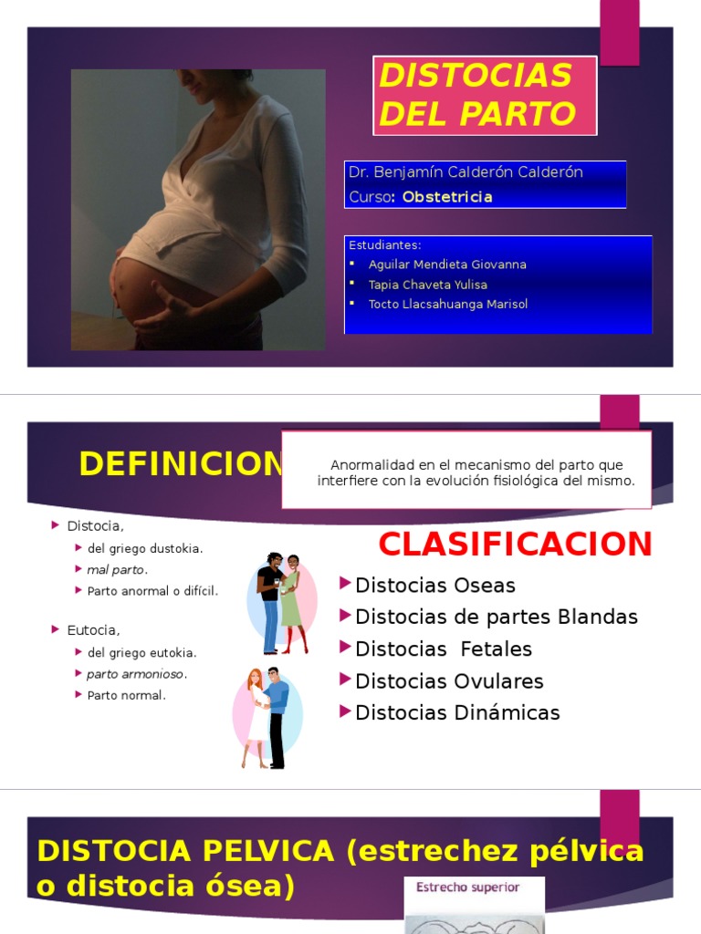 Distocias Obstétricas: Clasificación y Manejo | PDF | Pelvis | Parto