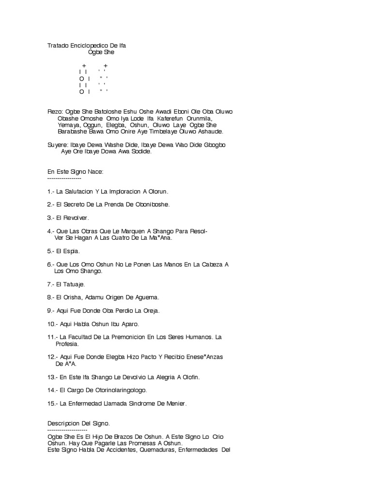 Signo de Ifa Ogbe She | PDF | Santeria