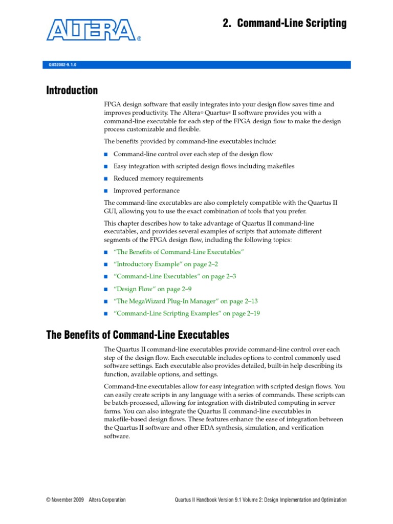Quartus Command Line Pdf Command Line Interface Parameter Computer Programming
