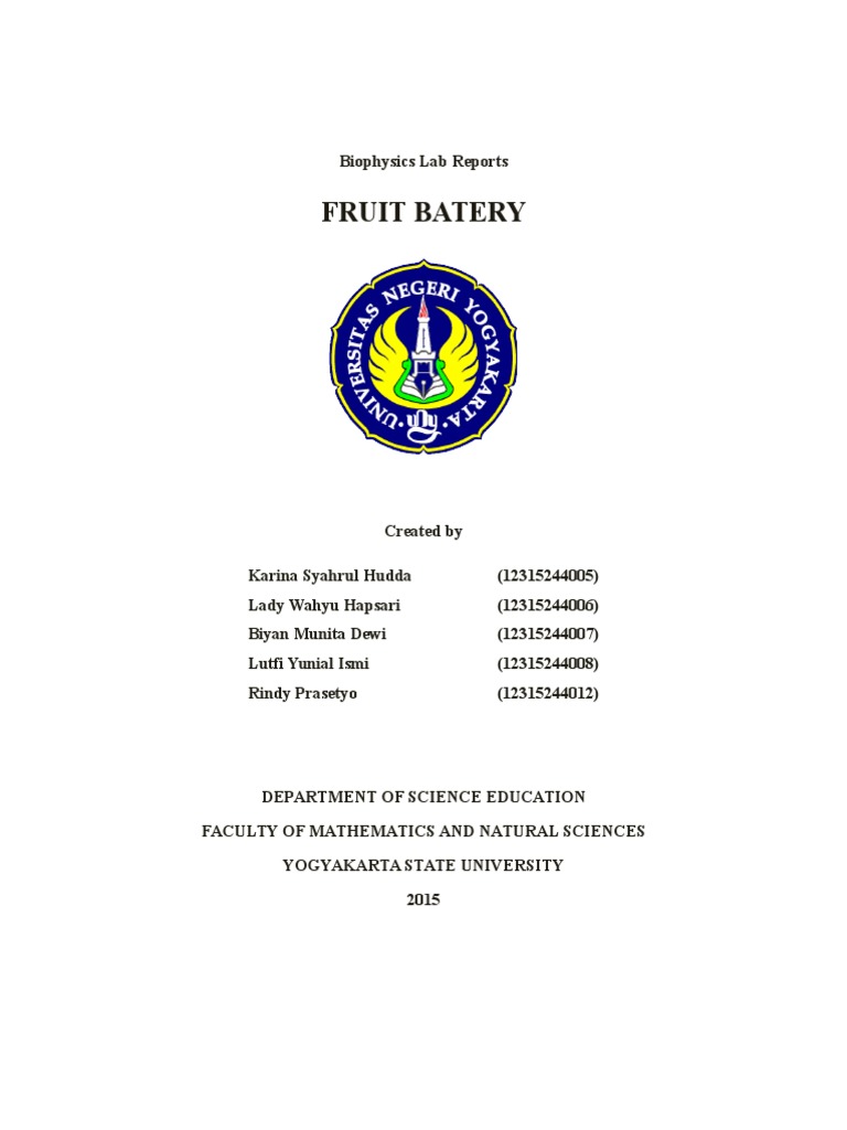 Fruit Battery Experiment Insights | PDF