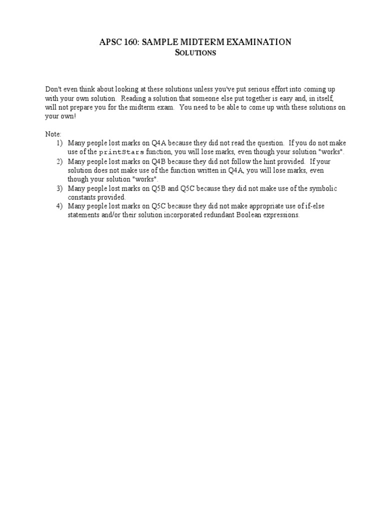 Apsc 160 (Ubc) | PDF | Integer (Computer Science) | C (Programming ...